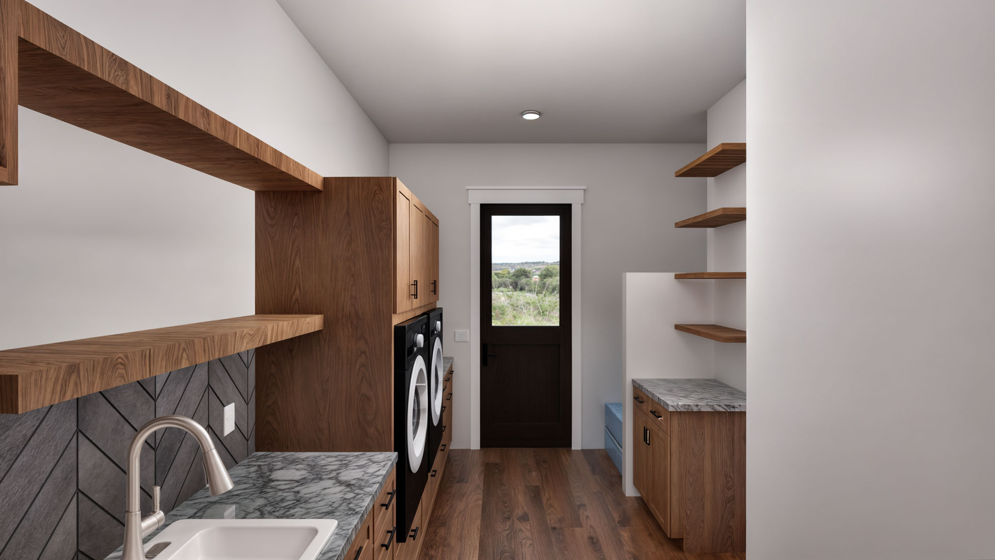 Modern Farmhouse Home Plan – Outdoor Kitchen | Radius Home Plans